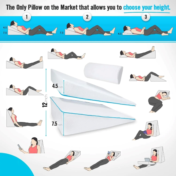 3-in-1 Bed Wedge Pillow with Whole Memory Foam - ISANTE HOME | A Leading Polyurethane Foam ...